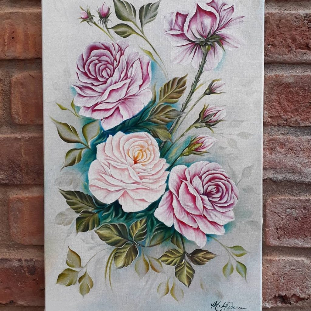 Gül Deseni Ahşap Boyama